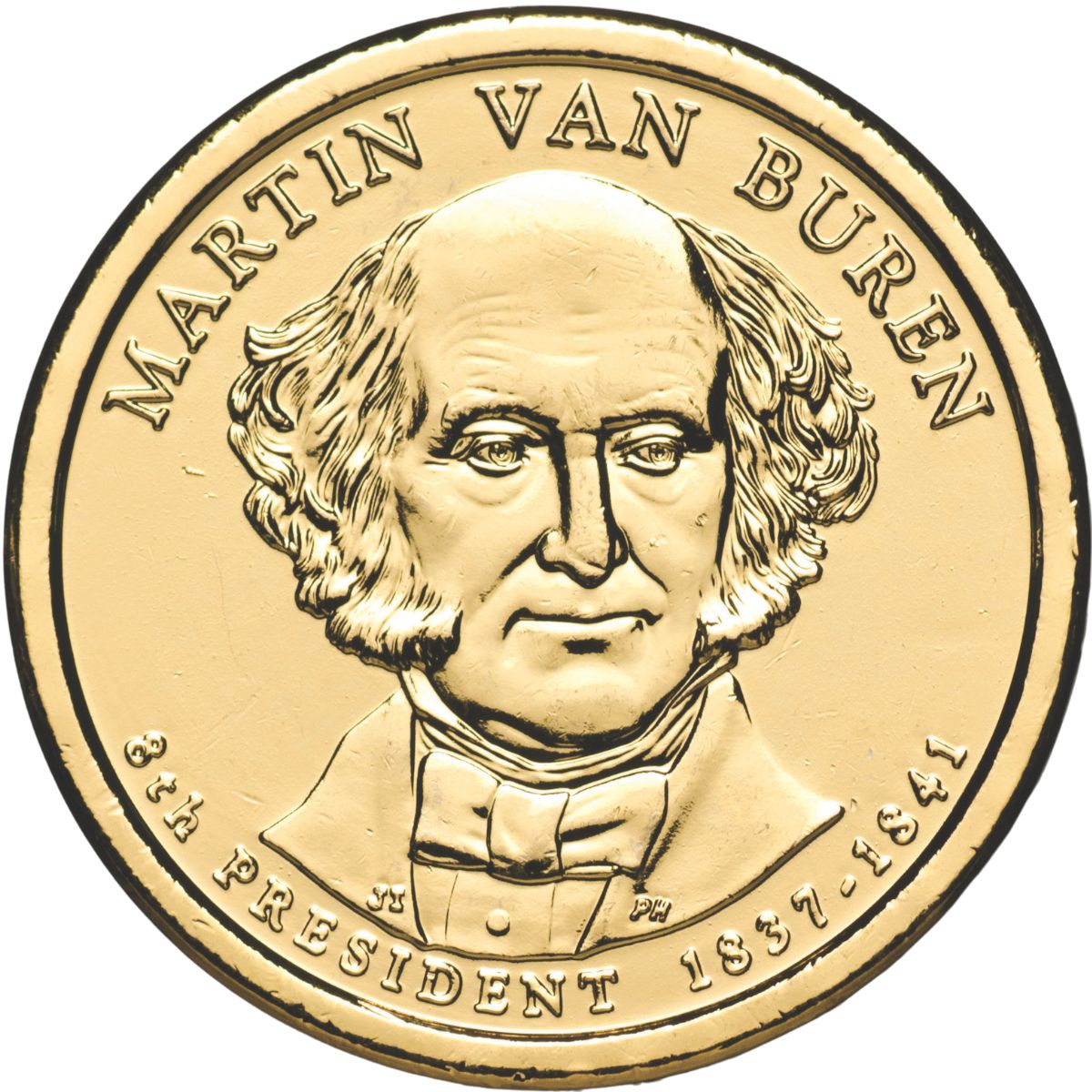 US Presidents 2008 $1 Martin Van Buren Gold-plated Coin – Downies ...