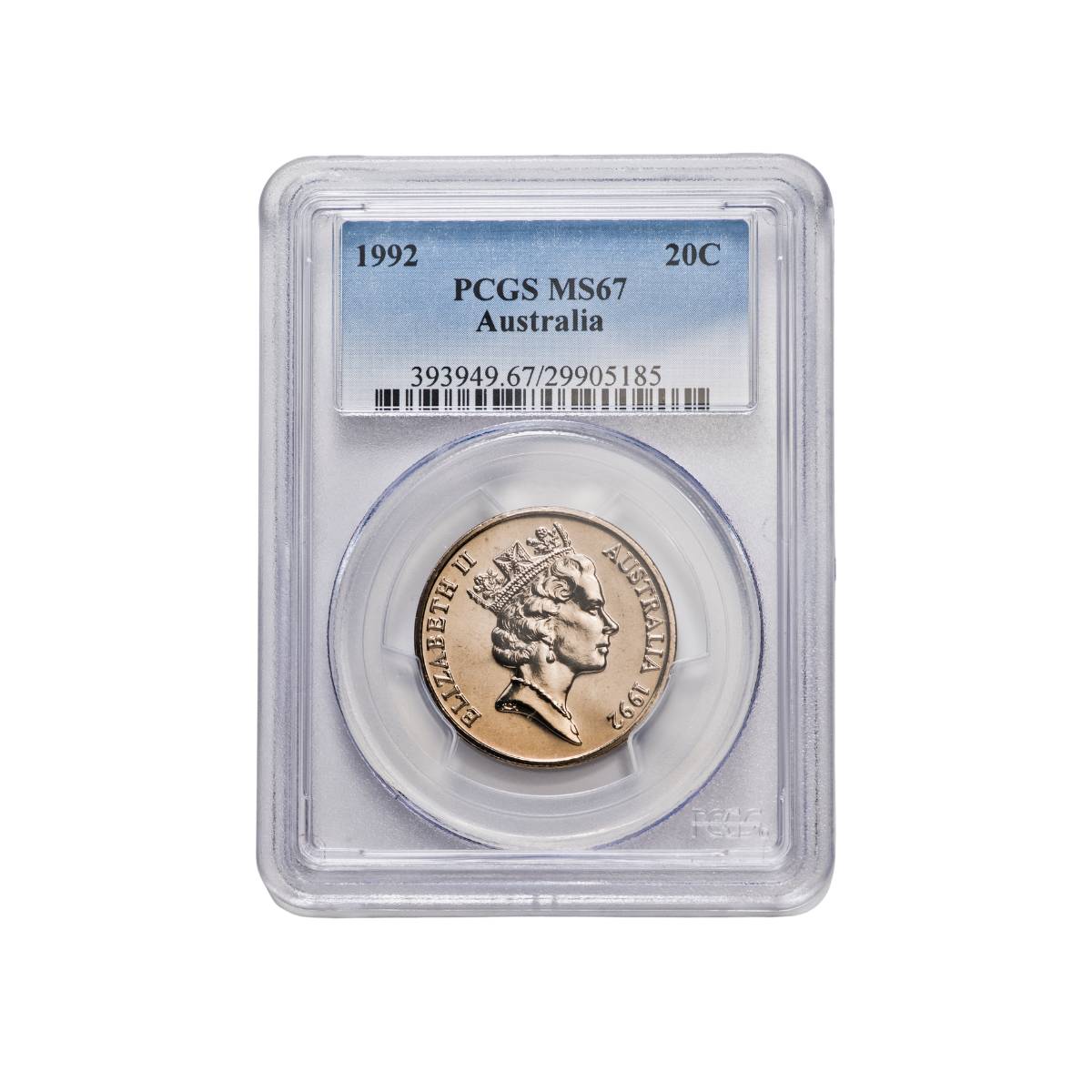 Australia 1992 20c Platypus Cupro-Nickel Coin PCGS MS67 (Gem Uncircula – Downies Collectables