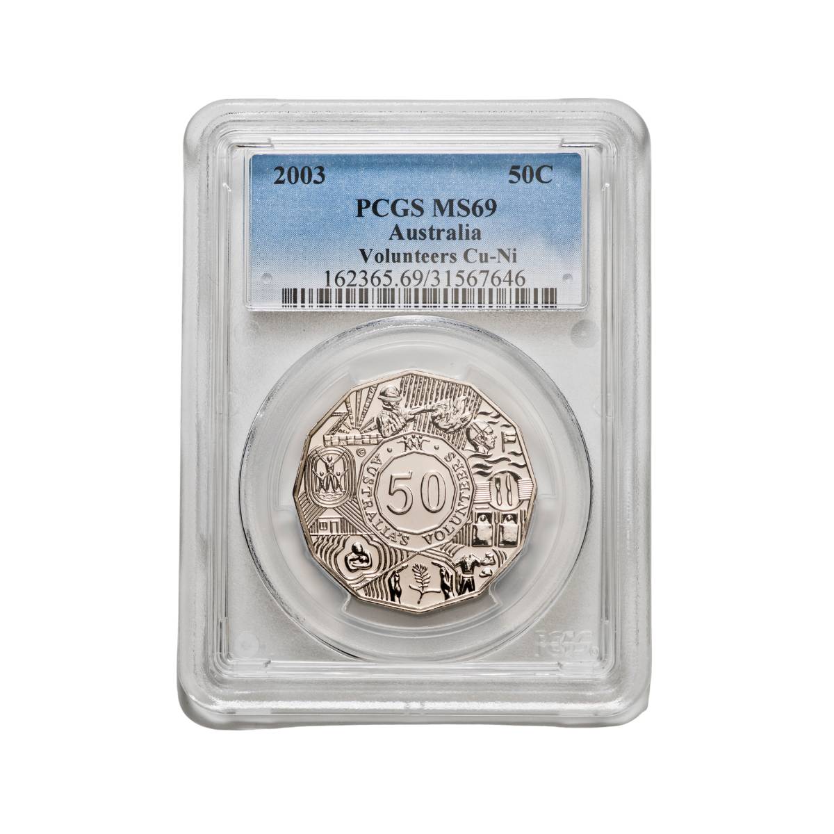 Australia Volunteers 2003 50c Cupro-Nickel Coin PCGS MS69 (Gem Uncircu – Downies Collectables
