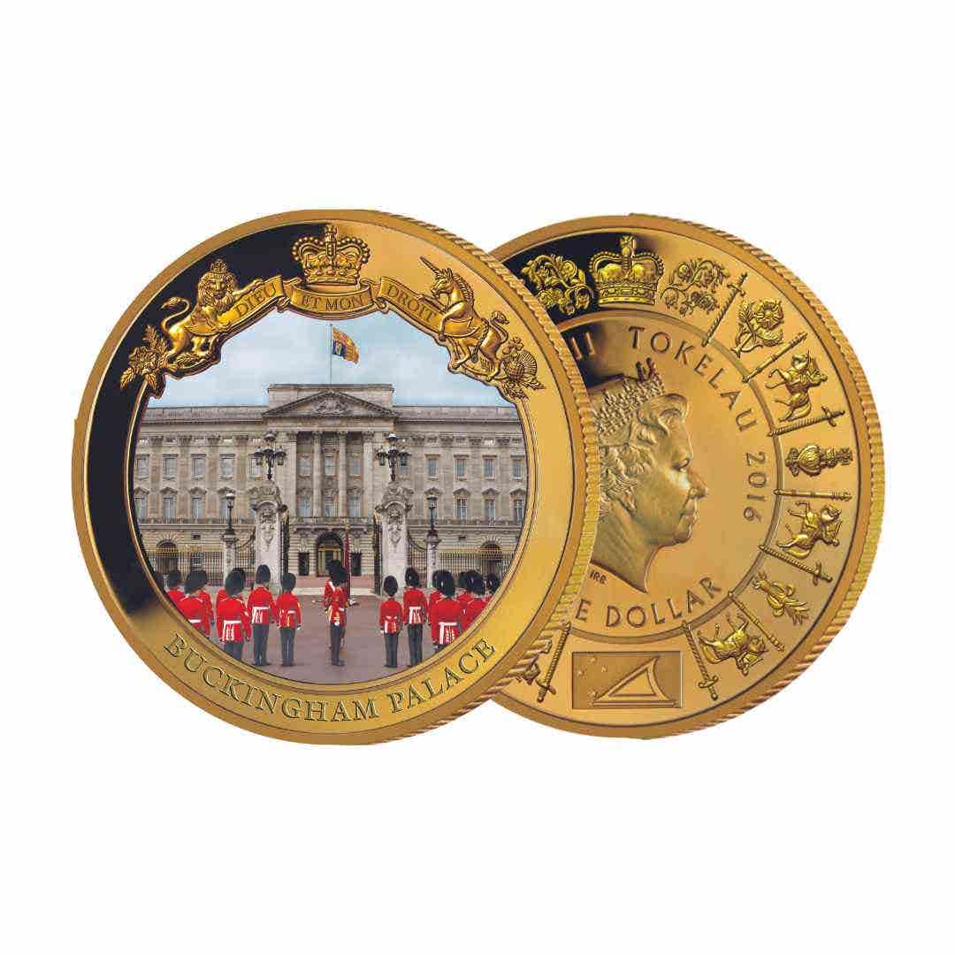 Queen Elizabeth II 2016 $1 Buckingham Palace Gold-plated Proof Coin ...