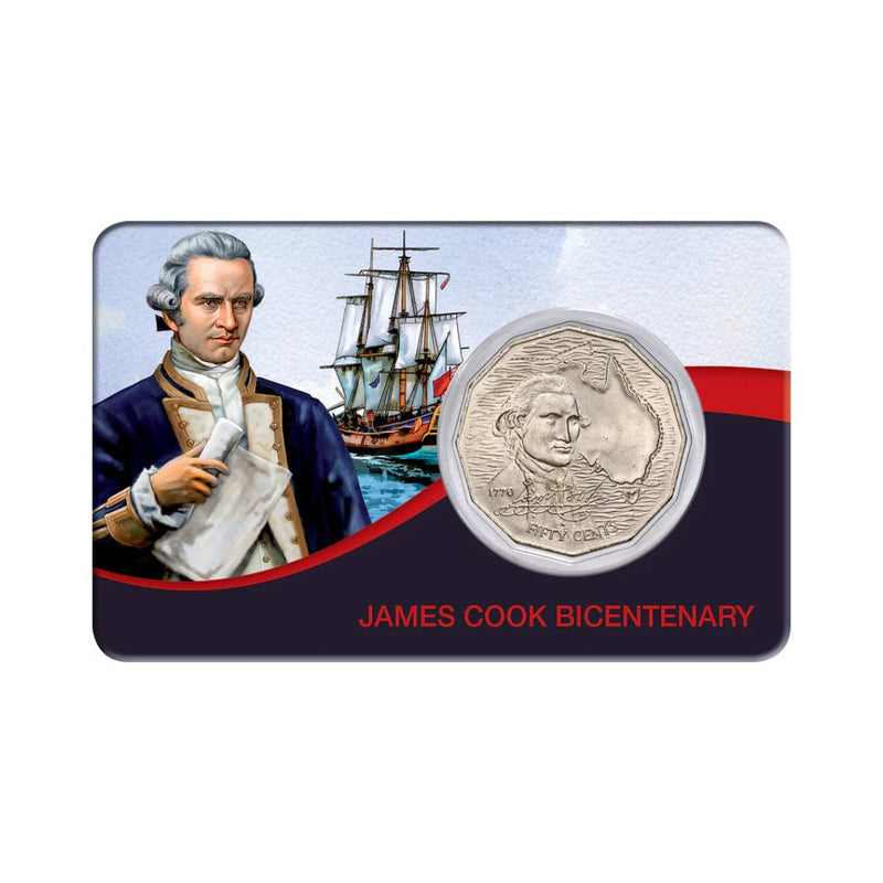 Australia Captain Cook Bicentenary 1970 50c Cupro-Nickel Uncirculated ...