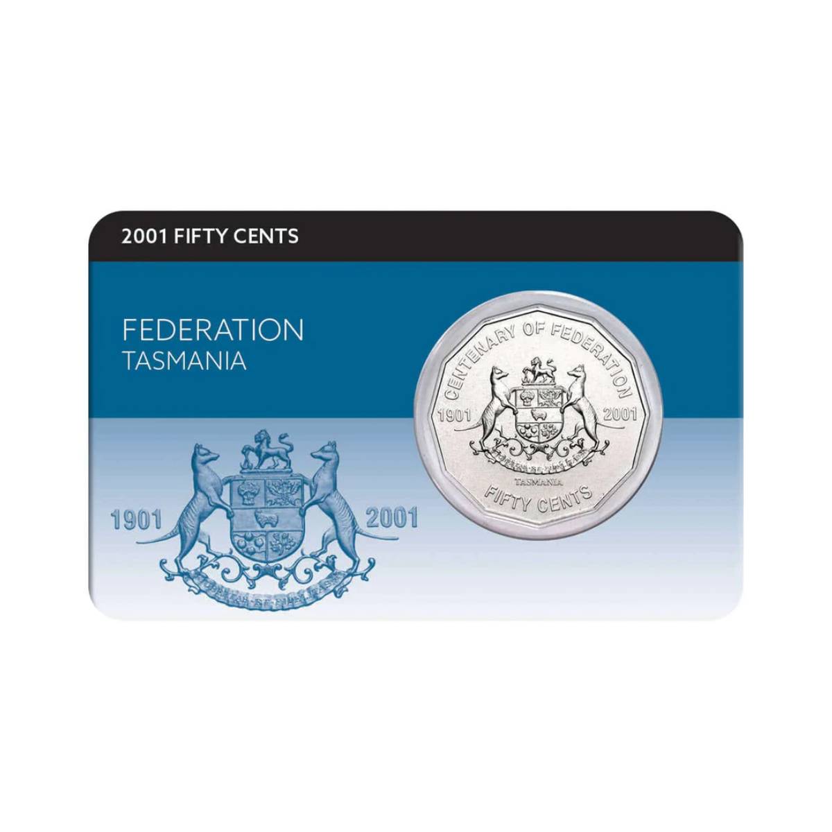Australia Centenary of Federation 2001 50c Tasmania Cupro-Nickel Uncir ...