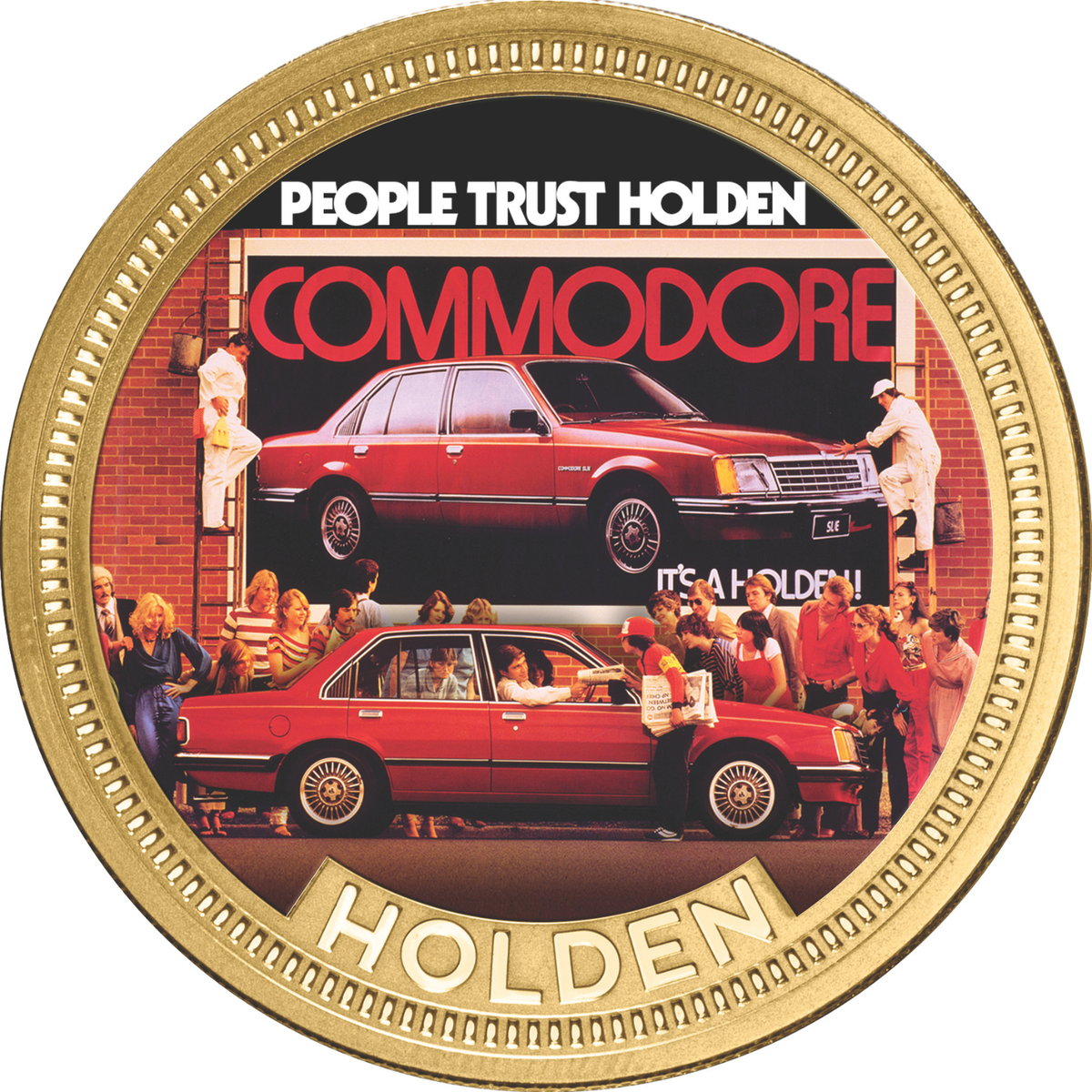 Holden VB Commodore Gold-plated Prooflike Medallion – Downies Collectables