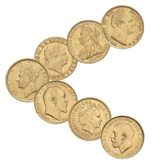 1817-2021 Monarchs Gold Sovereign 7-Coin Collection – Downies Collectables