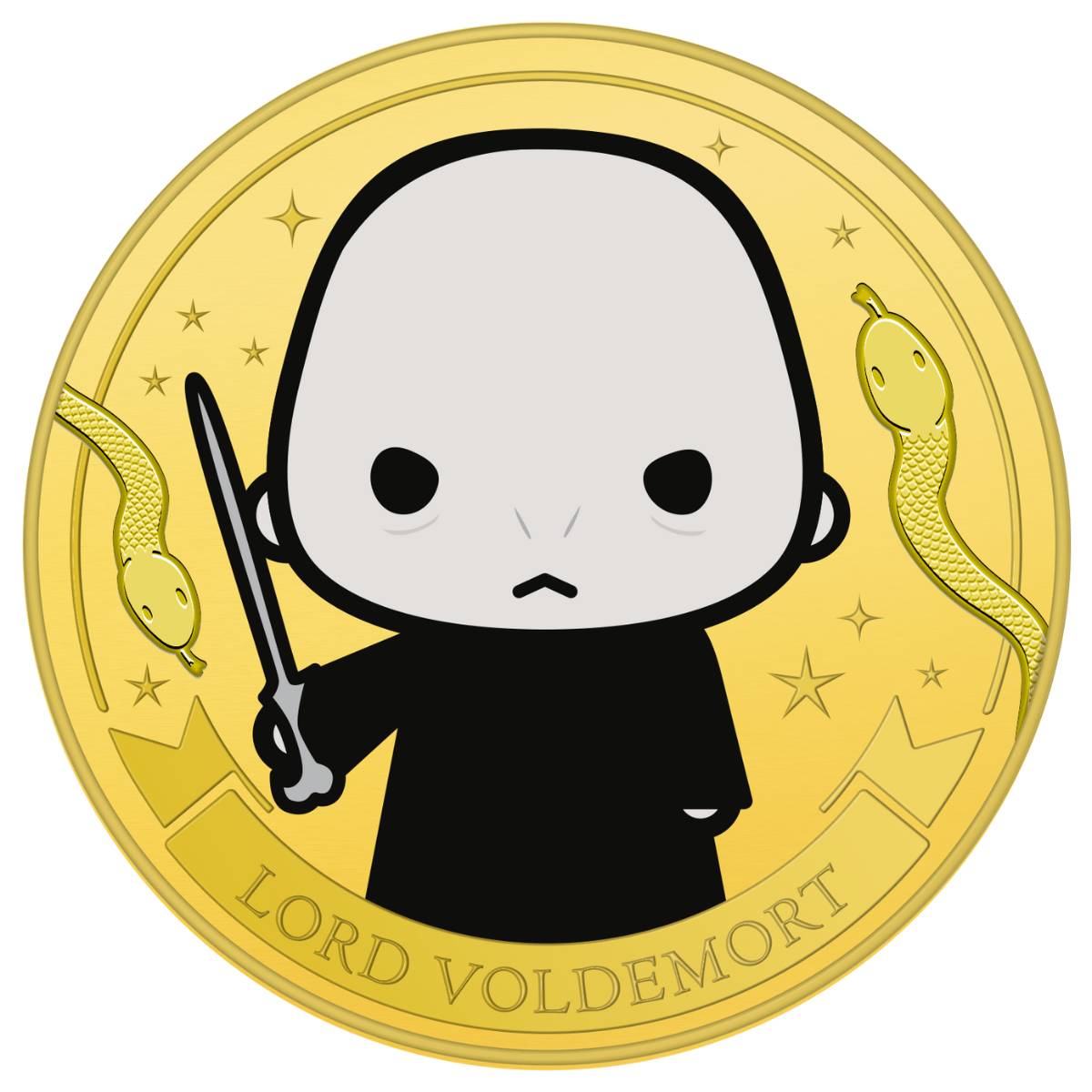 Harry Potter Chibi Lord Voldemort Gold-plated Prooflike Commemorative ...