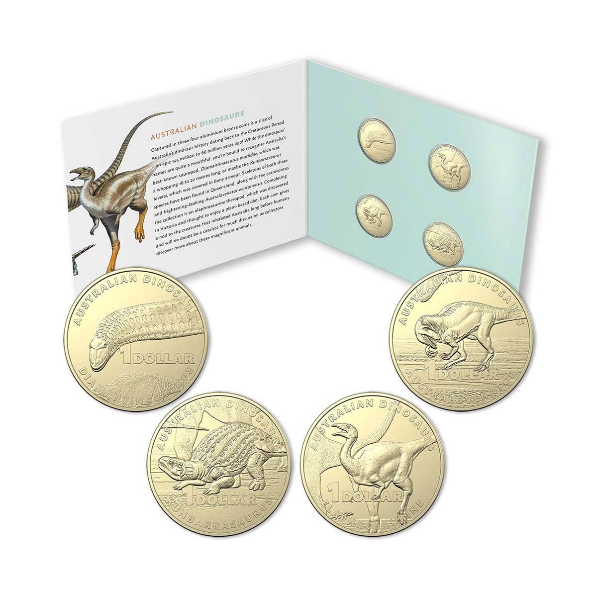Australia 2022 $1 Dinosaurs Aluminium-Bronze Uncirculated 4-Coin Set ...