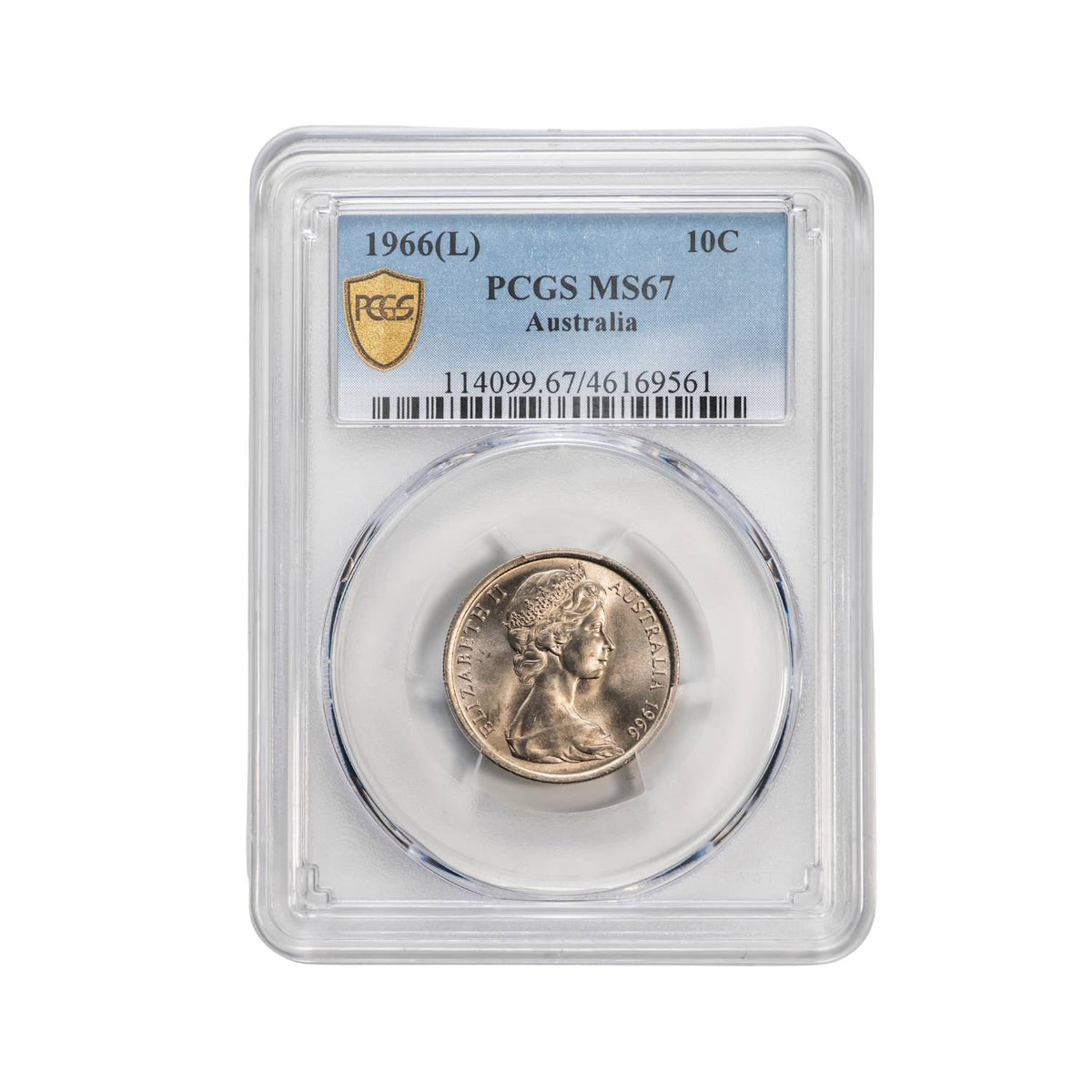 Australia Royal Mint 1966 10c Coin PCGS MS67 (Gem Uncirculated ...