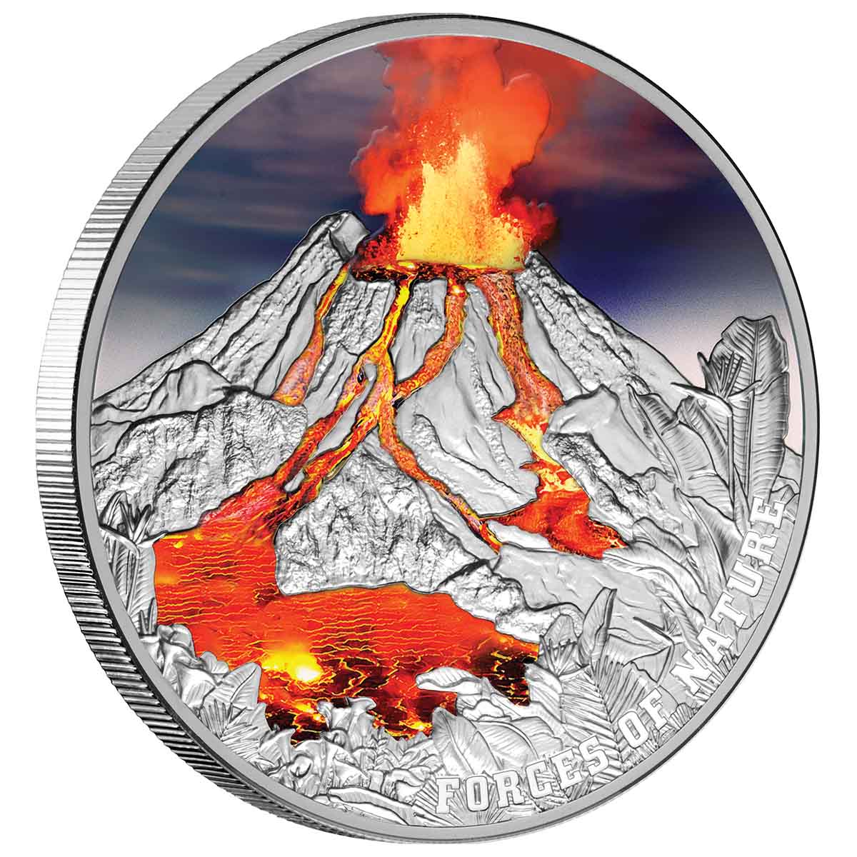Forces of Nature 2023 $5 Volcano Ultra High Relief 2oz Silver Proof Co ...