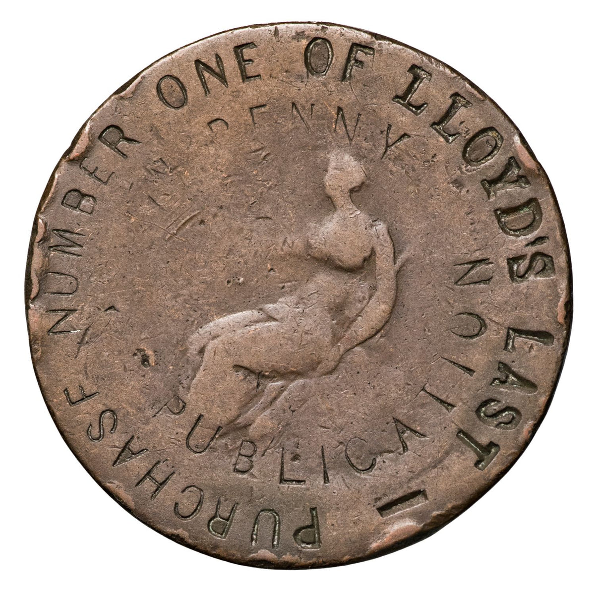 Great Britain 1850s Lloyd Newspaper Token Fair-Very Fine – Downies ...