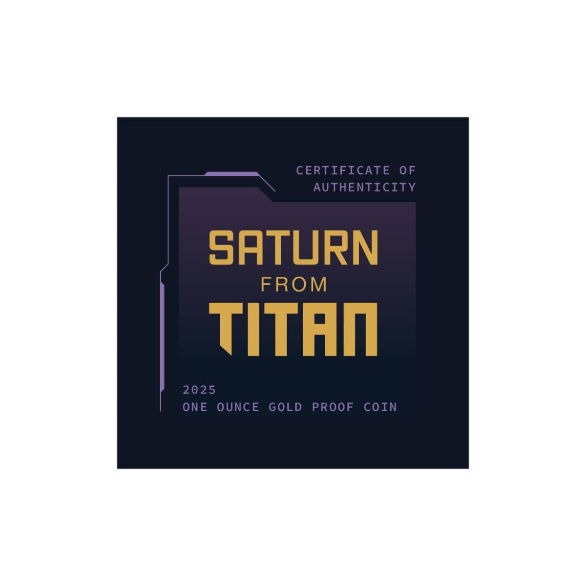 Saturn from Titan 2025 $100 1oz Gold Proof Coin – Downies Collectables