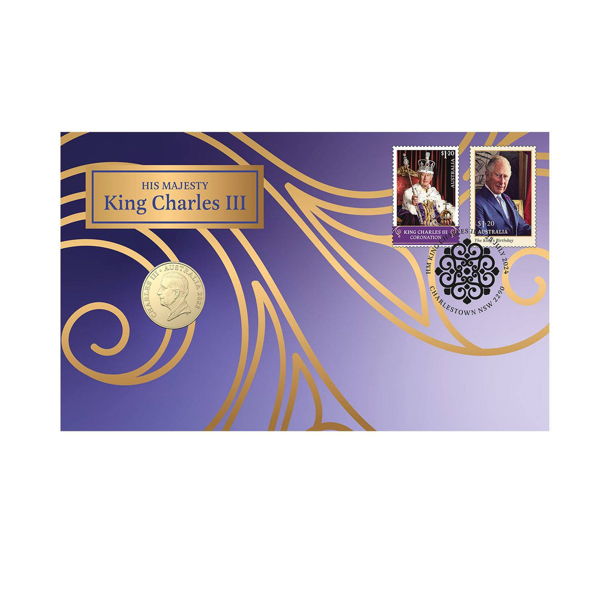 His Royal Highness King Charles III Effigy $1 Stamp & Coin Cover ...