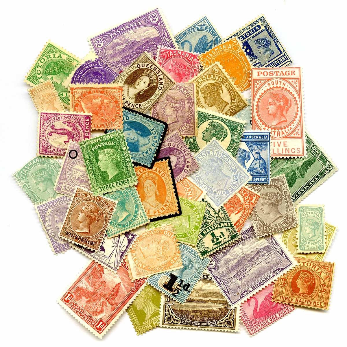 Australia Pre-Federation 1850-1901 44-Stamp Collection Mint – Downies ...