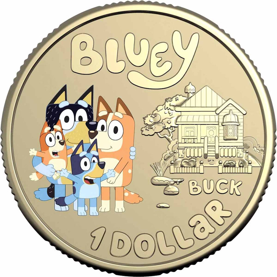 Australian Bluey Dollarbucks 2024 $1 Al-Br Coloured Uncirculated Three ...