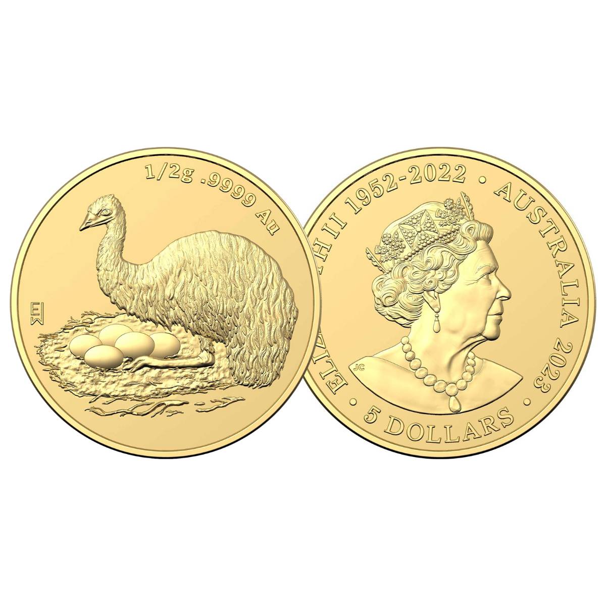 Australia Emu 2023 $5 1/2g Gold Frosted Proof Coin – Downies Collectables