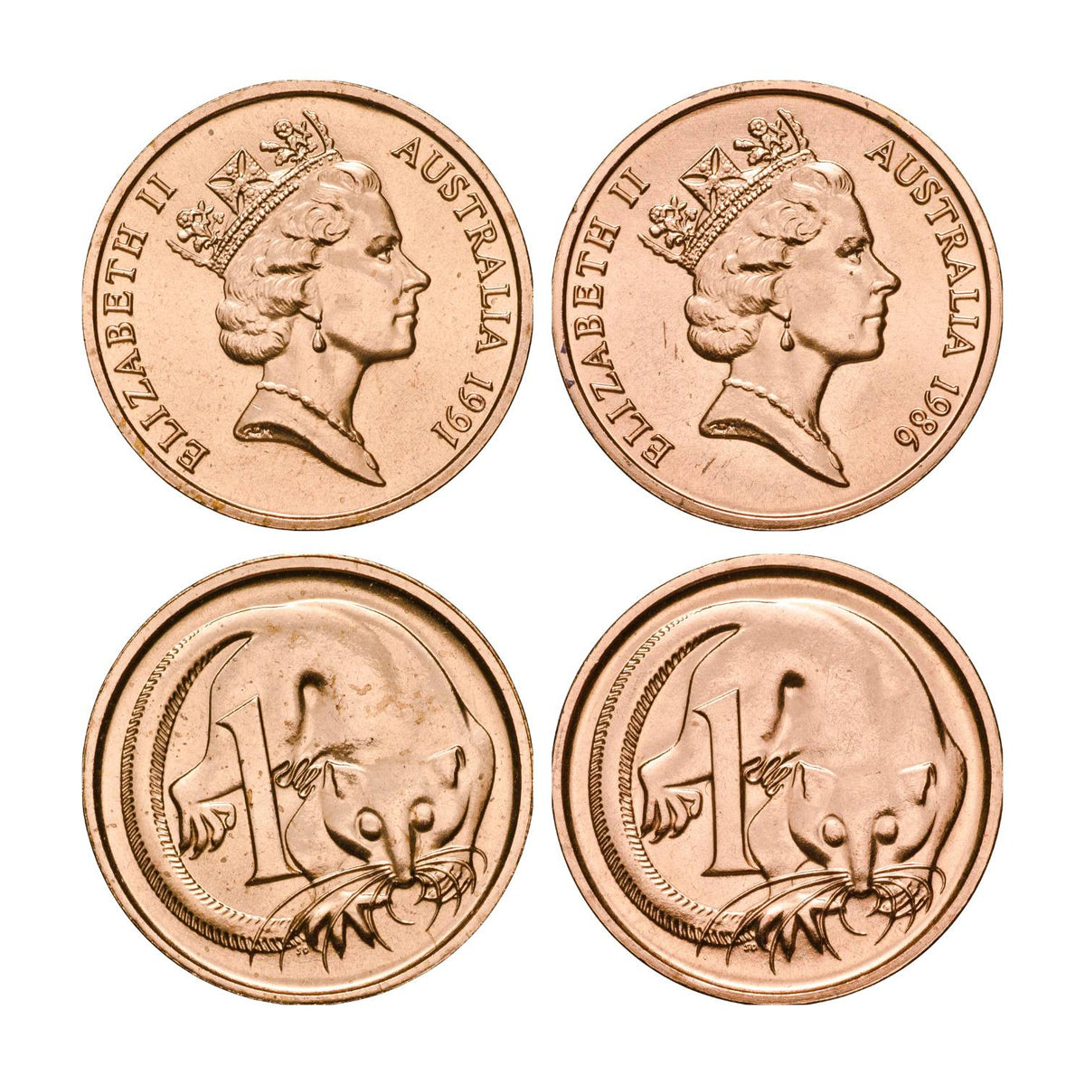 Australia 1986 & 1991 1c Brilliant Uncirculated Coin Pair – Downies ...