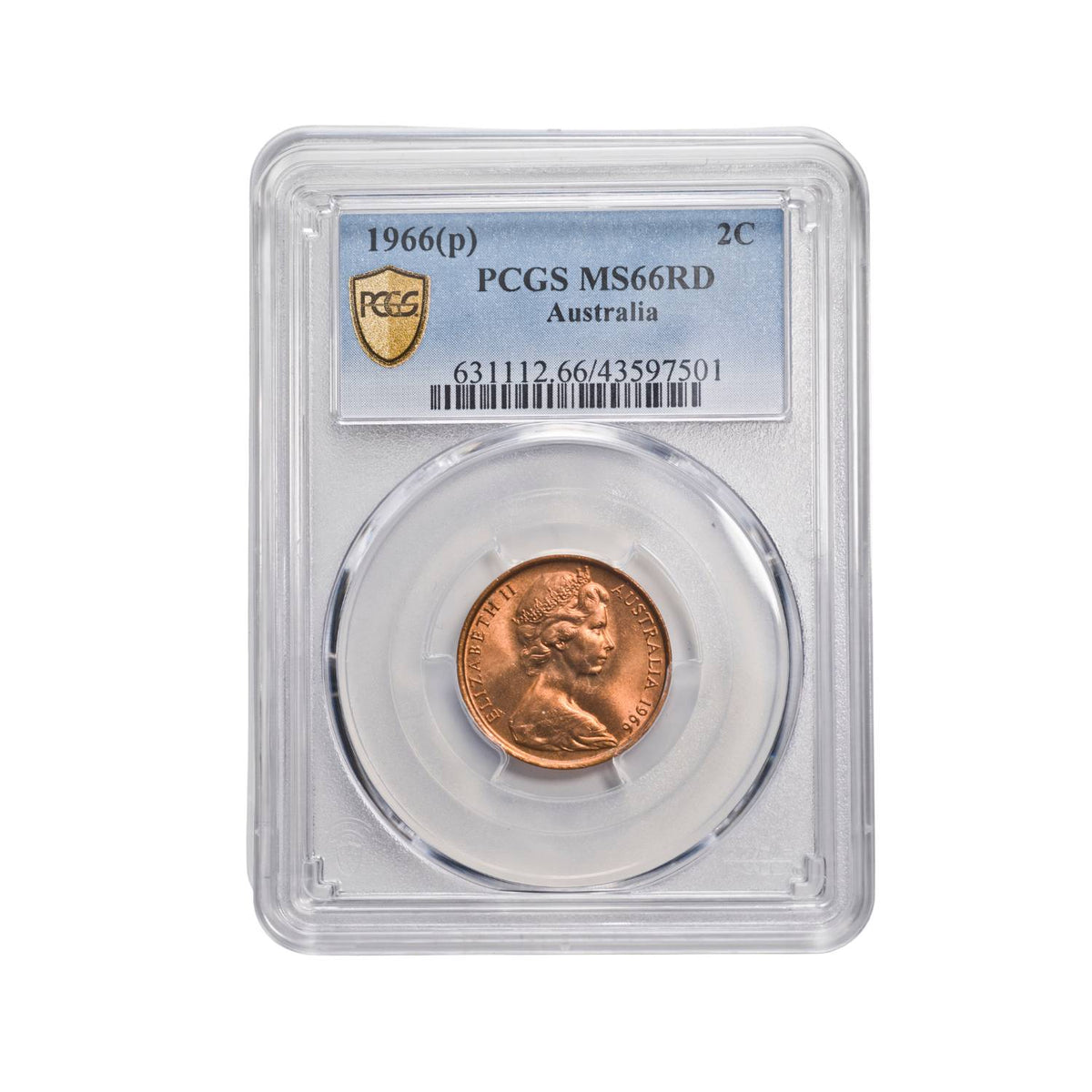 Australia Perth Mint 1966 2c Coin PCGS MS66RD (Gem Uncirculated Red ...