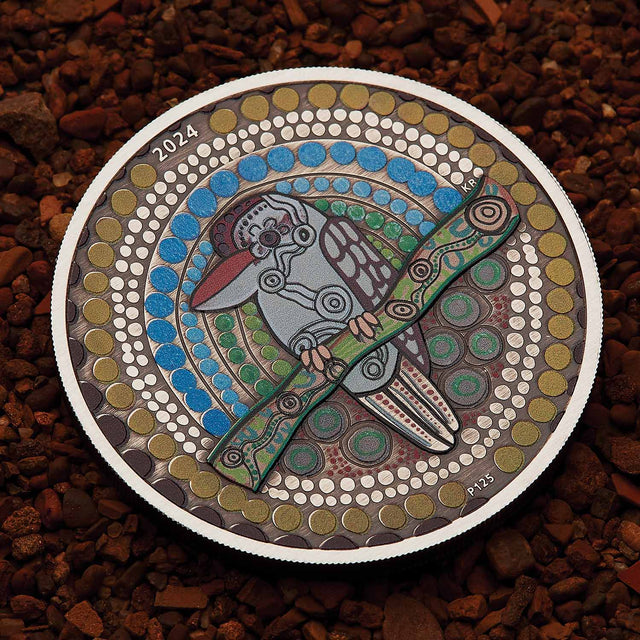 Australia Kookaburra Kaa-Kaa 2024 $2 Colour 2oz Silver Antique Coin ...