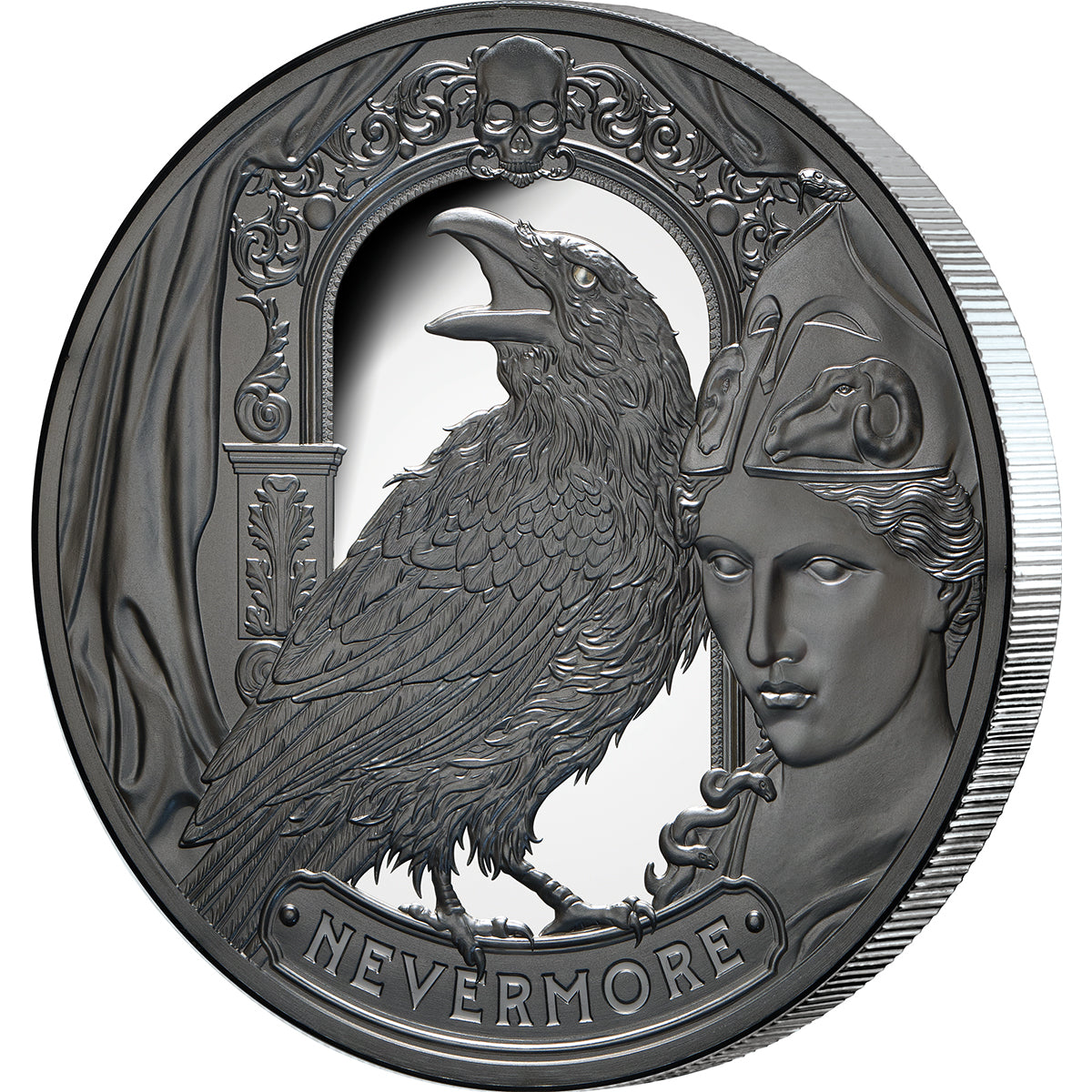 The Raven 2025 $5 2oz Silver Black Proof Coin – Downies Collectables
