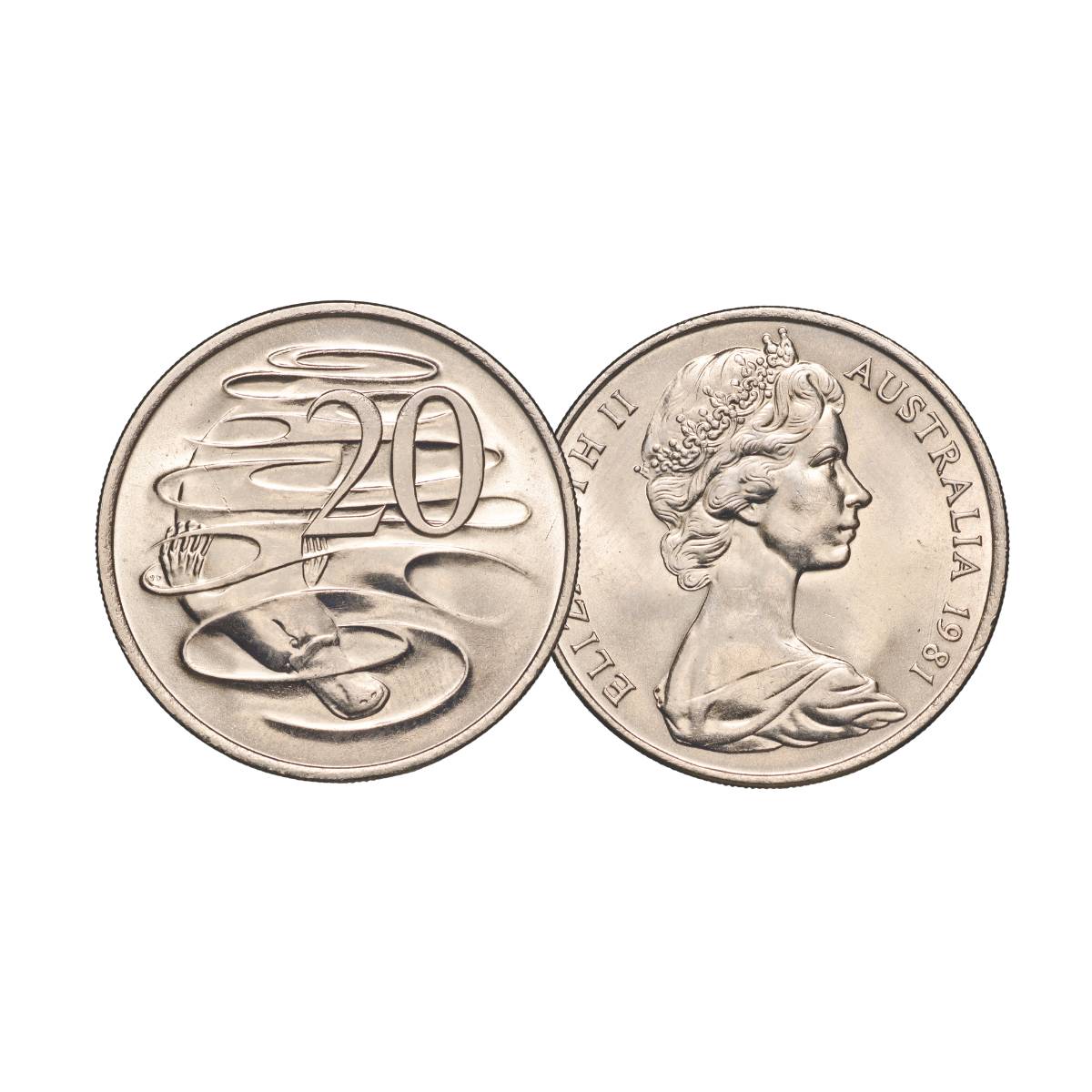 Australia 1981 20c Uncirculated 20-Coin RAM Roll – Downies Collectables