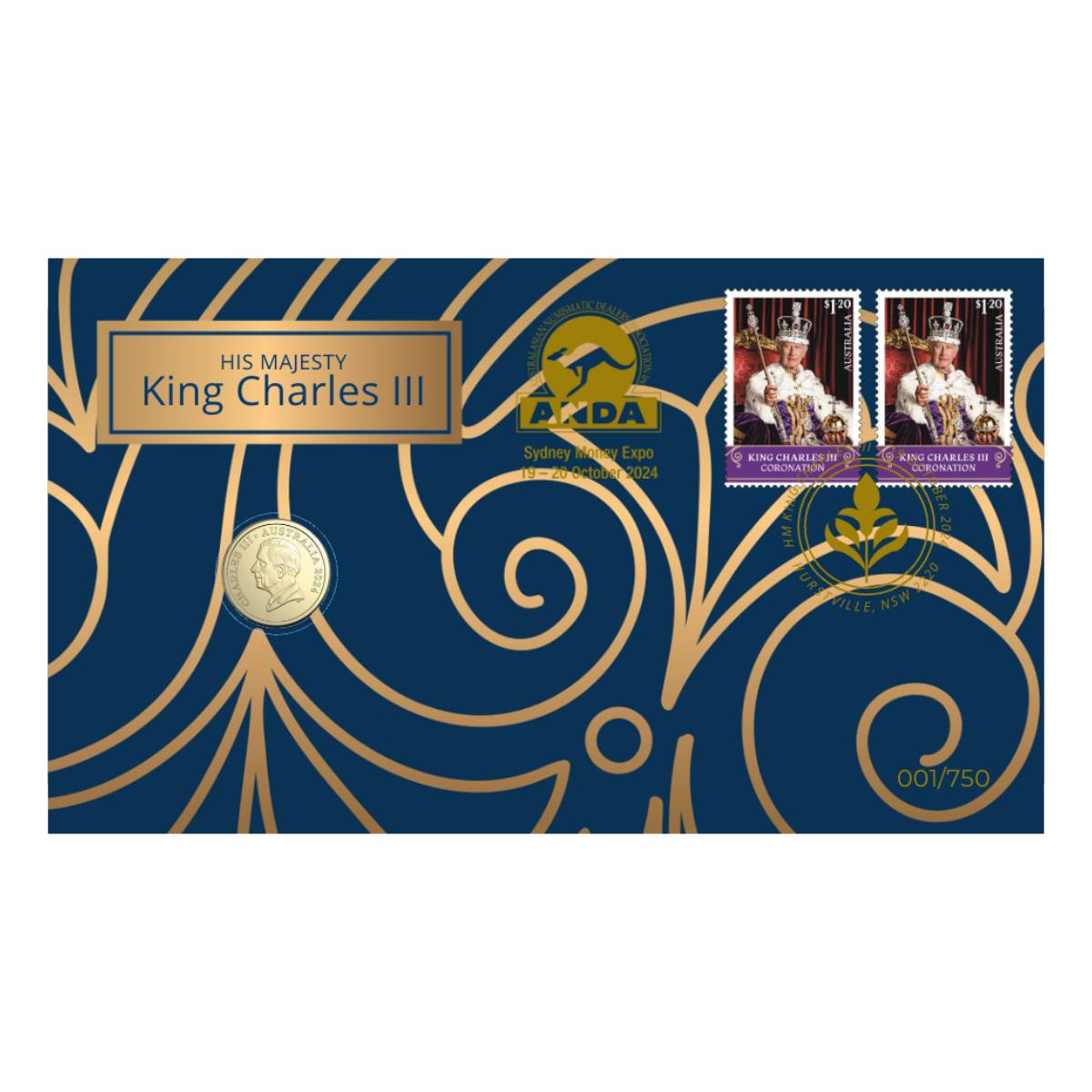 ANDA Sydney Money Expo 2024 $2 King Charles III Stamp & Coin Cover ...