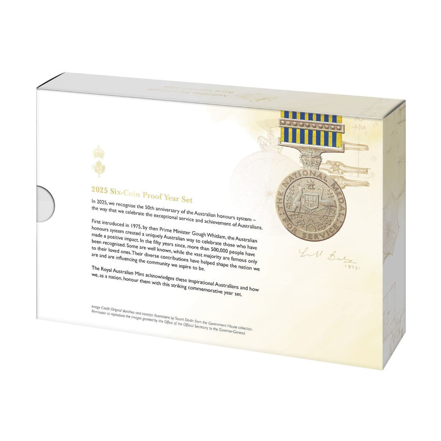 Australian Honours System 50th Anniversary 2025 6-Coin Proof Set ...