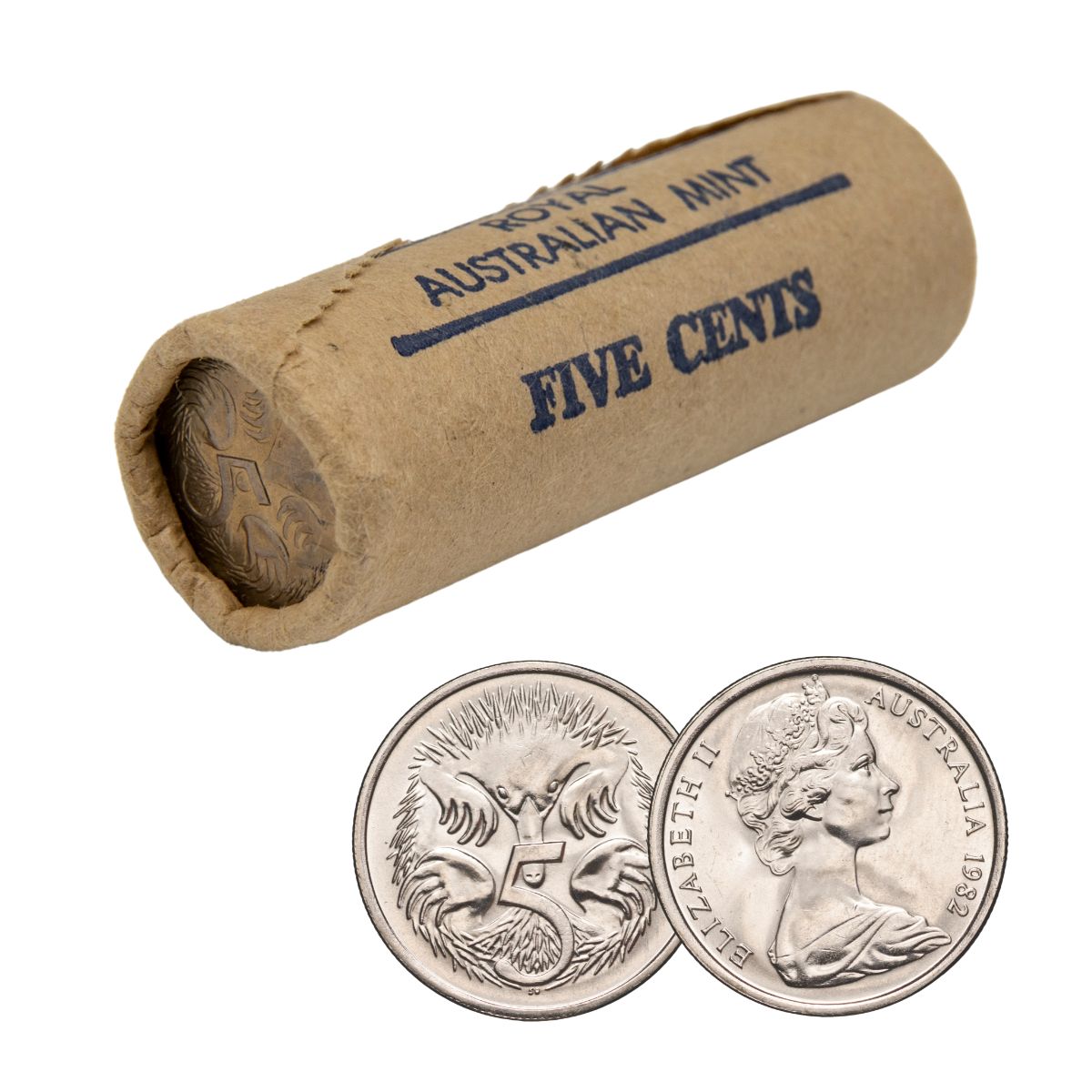 Australia 1982 5c Cupro-Nickel Uncirculated 40-Coin Heads/Tails RAM Mi ...