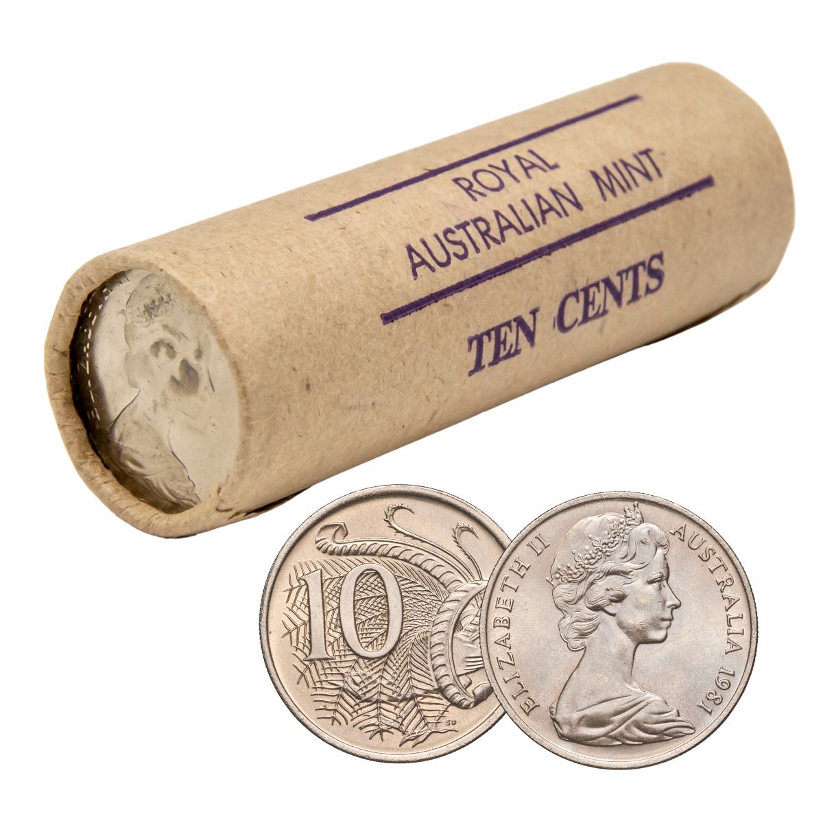 Australia 1981 10c Cupro-Nickel Uncirculated 40-Coin Heads/Tails RAM M ...
