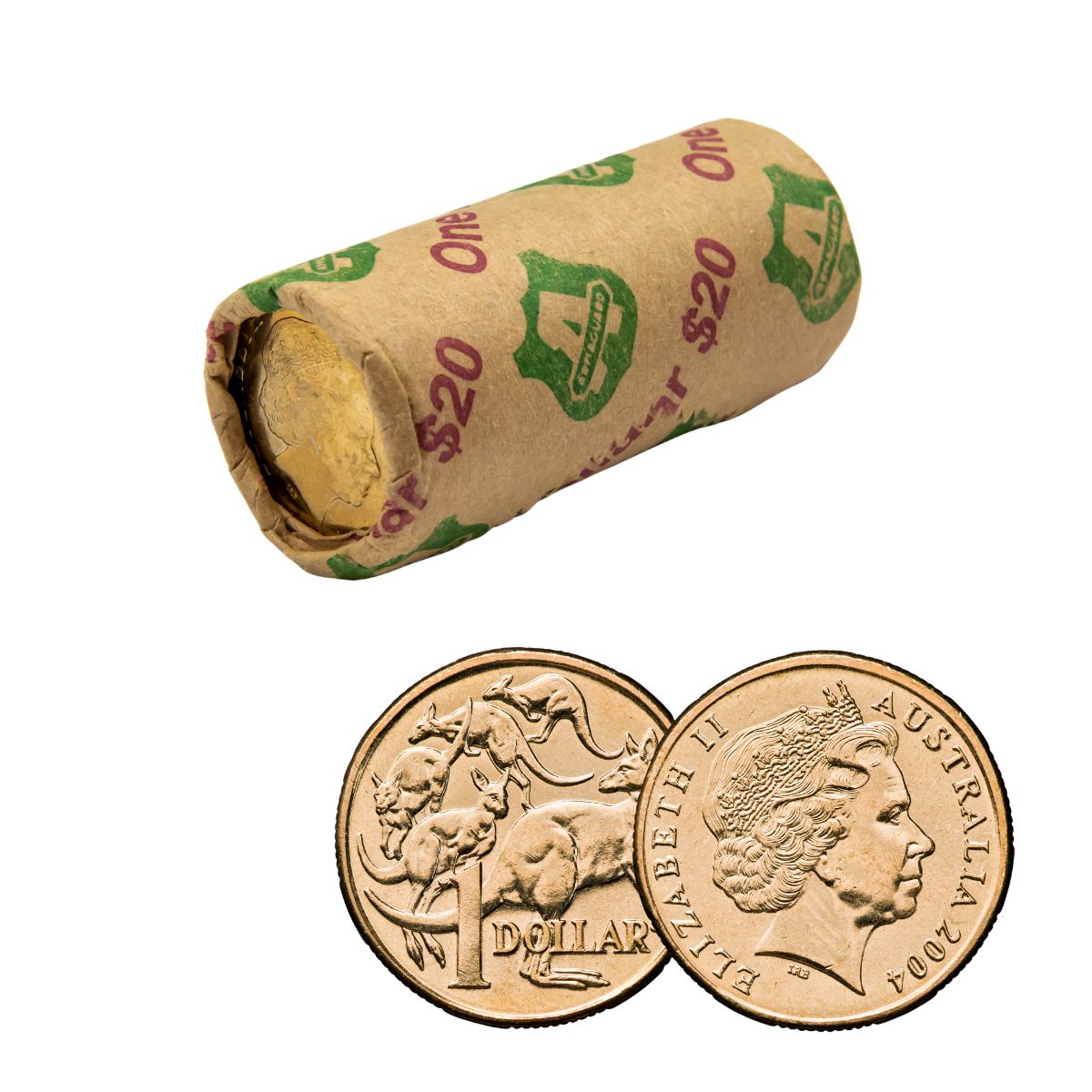 Australia 2004 $1 Aluminium-Bronze Uncirculated 20-Coin Heads/Tails Mi ...