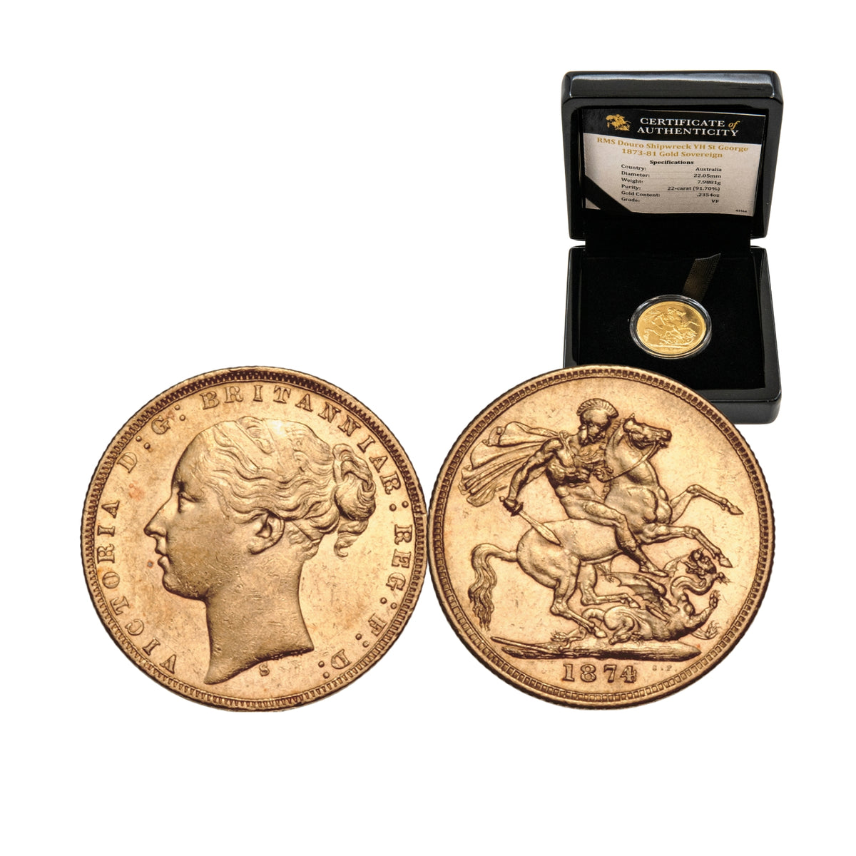 Queen Victoria Douro Shipwreck 1873-80 Gold Sovereign Very Fine (Date ...