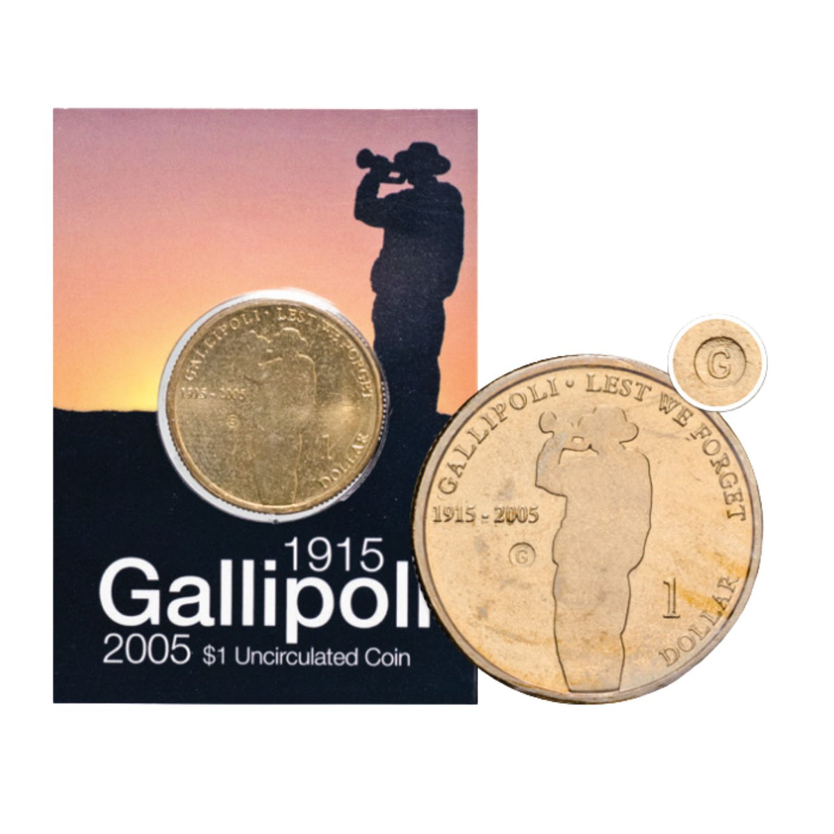 Australia 2005 $1 Gallipoli G Mintmark Aluminium-Bronze Uncirculated C ...