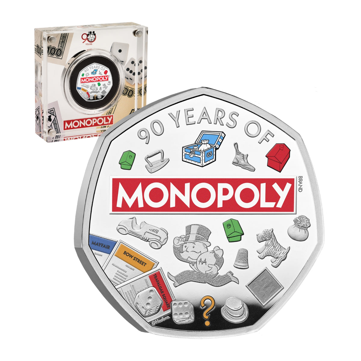 Great Britain Monopoly 90th Anniversary 2025 50p Colour Silver Proof C ...