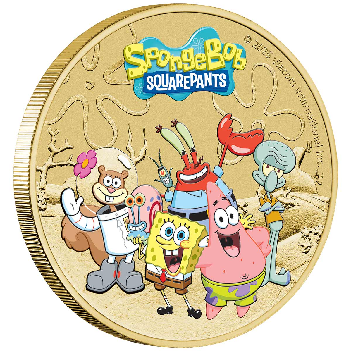 SpongeBob & Friends 2025 $1 Colour Uncirculated Coin – Downies Collectables