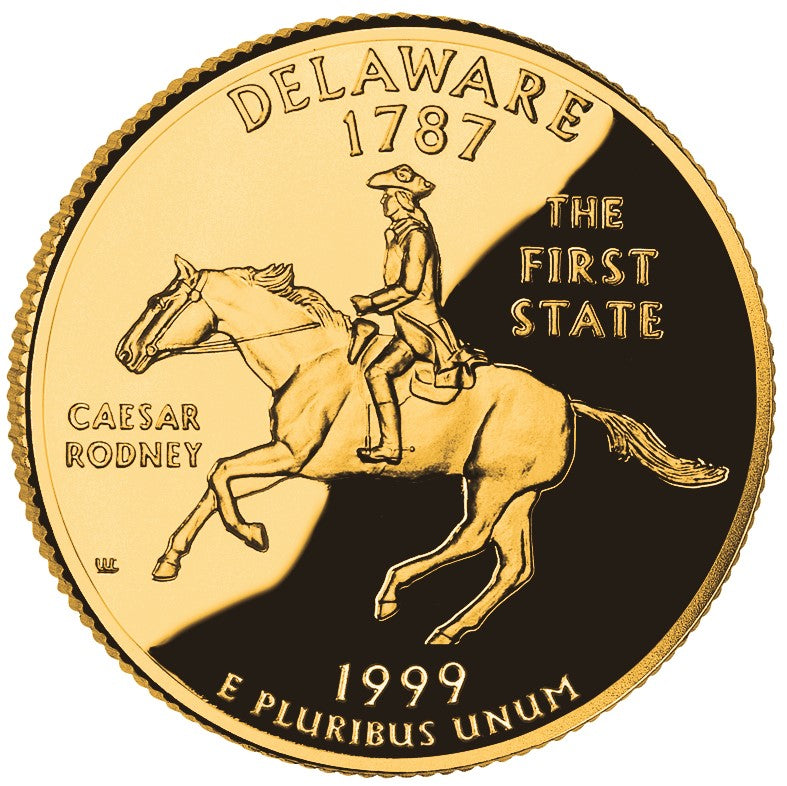 US State Quarters 1999 Delaware Gold-plated Coin – Downies Collectables