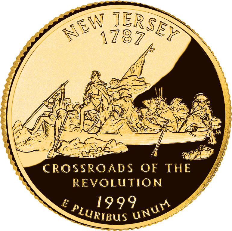 US State Quarters 1999 New Jersey Gold-plated Coin – Downies Collectables