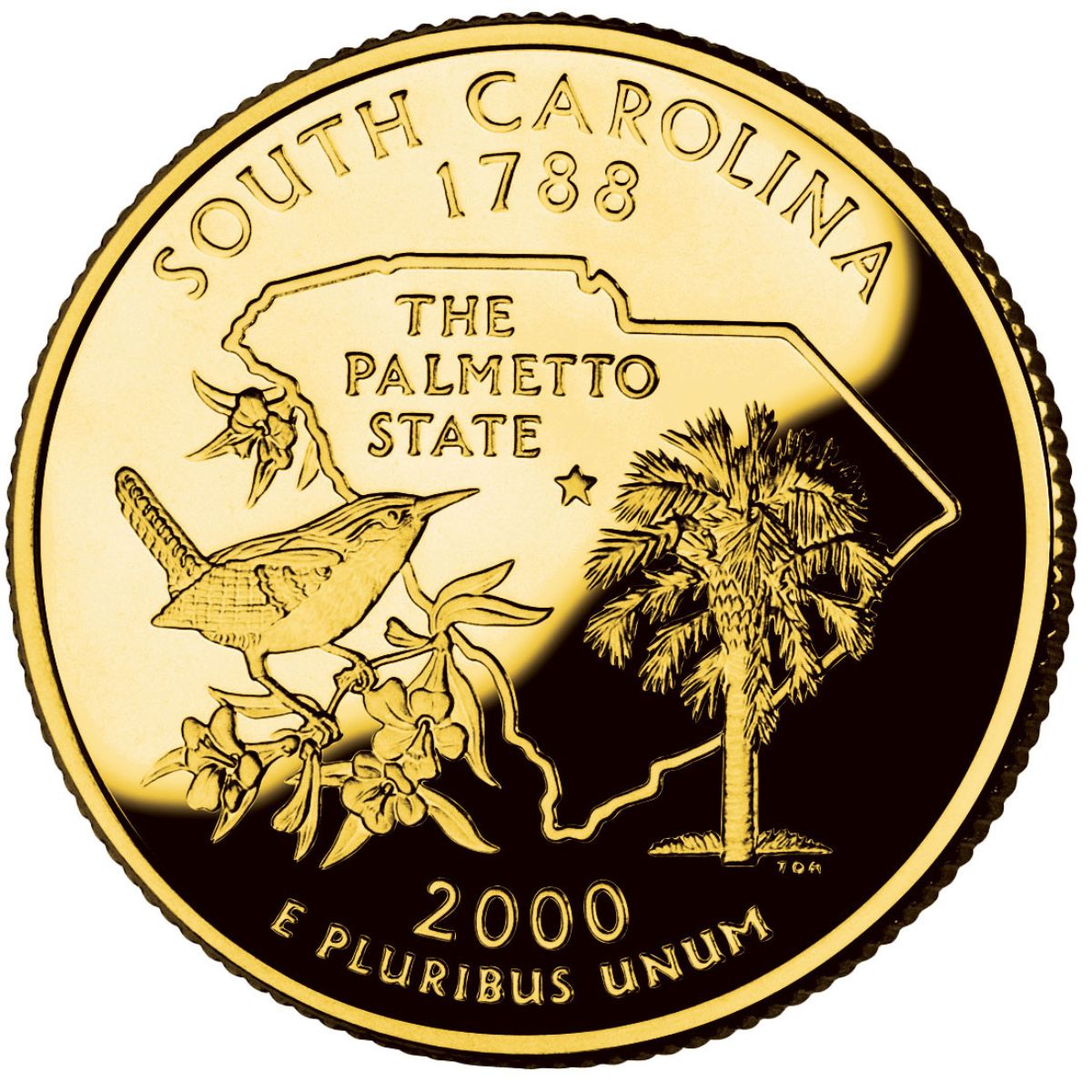US State Quarters 2000 South Carolina Gold-plated Coin – Downies ...