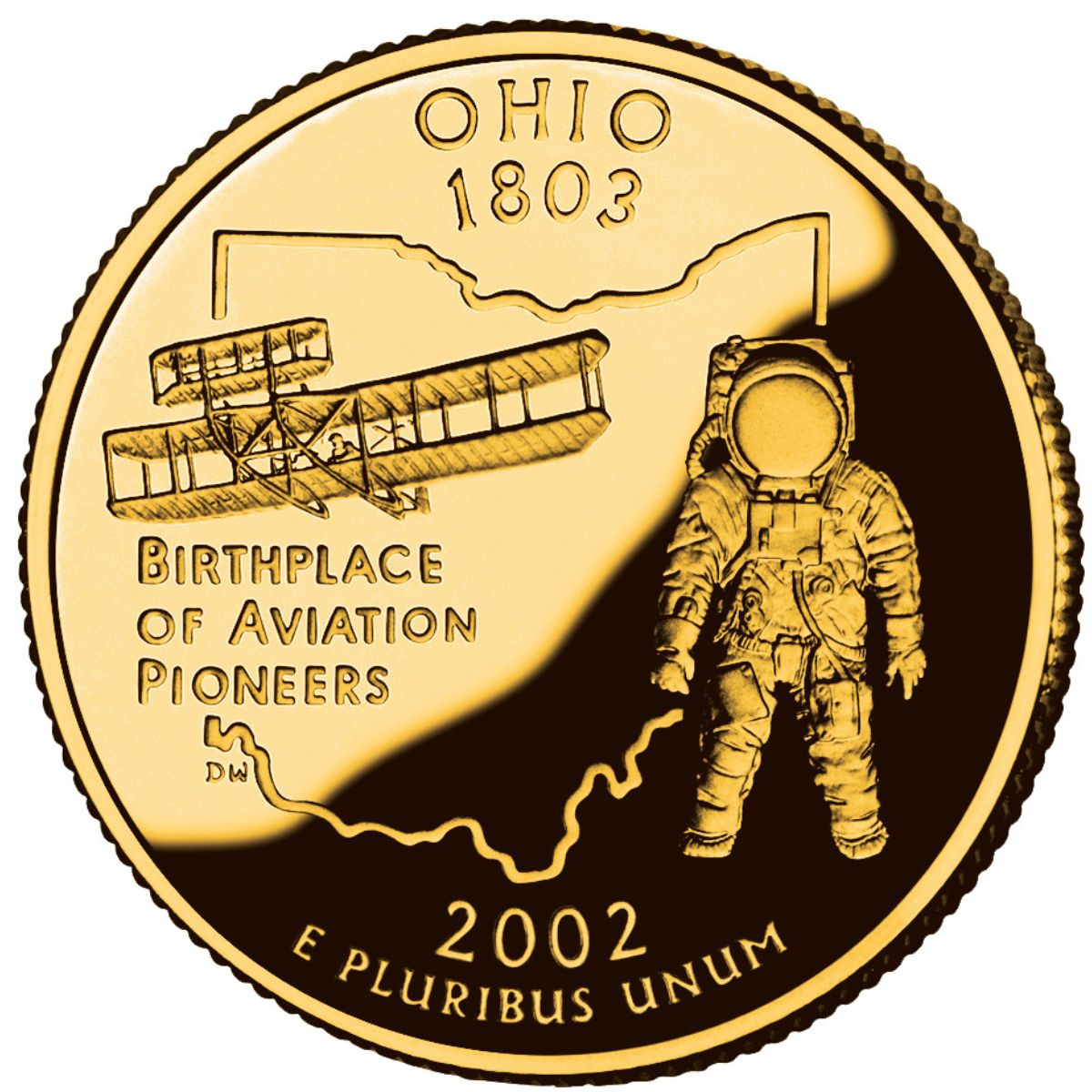 US State Quarters 2002 Ohio Gold-plated Coin – Downies Collectables