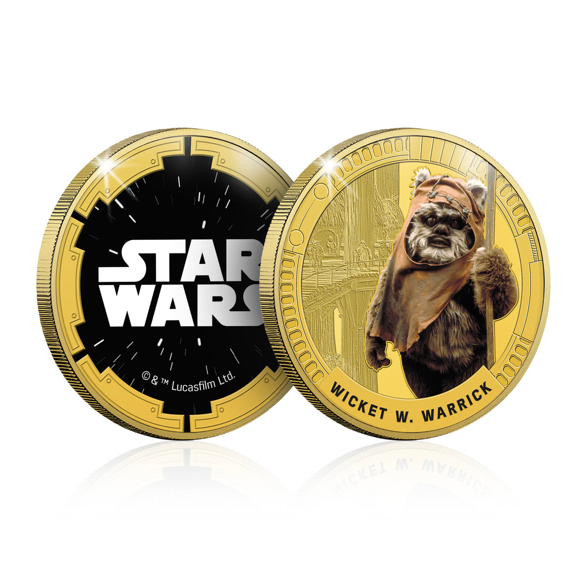 Star Wars Original Trilogy Wicket W.Warrick Gold-plated Prooflike Comm ...