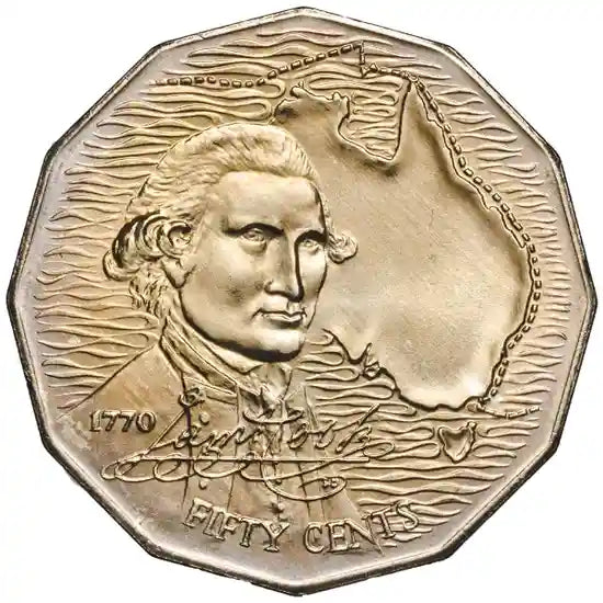 Australia Captain Cook Bicentenary 1970 50c Cupro-Nickel Specimen Coin ...