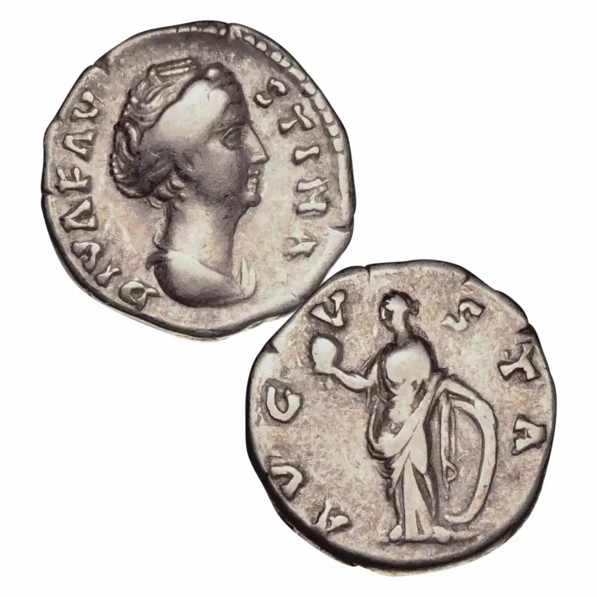 Roman Empire Faustina 138-141AD Silver Denarius Fine-Very Fine ...