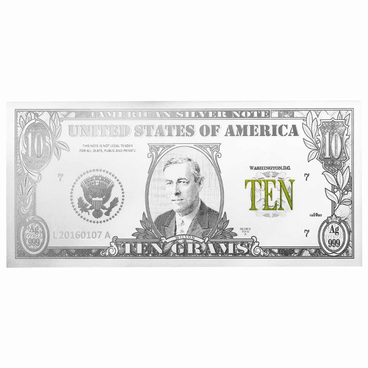 American Silver Notes Woodrow Wilson $10 Banknote – Downies Collectables