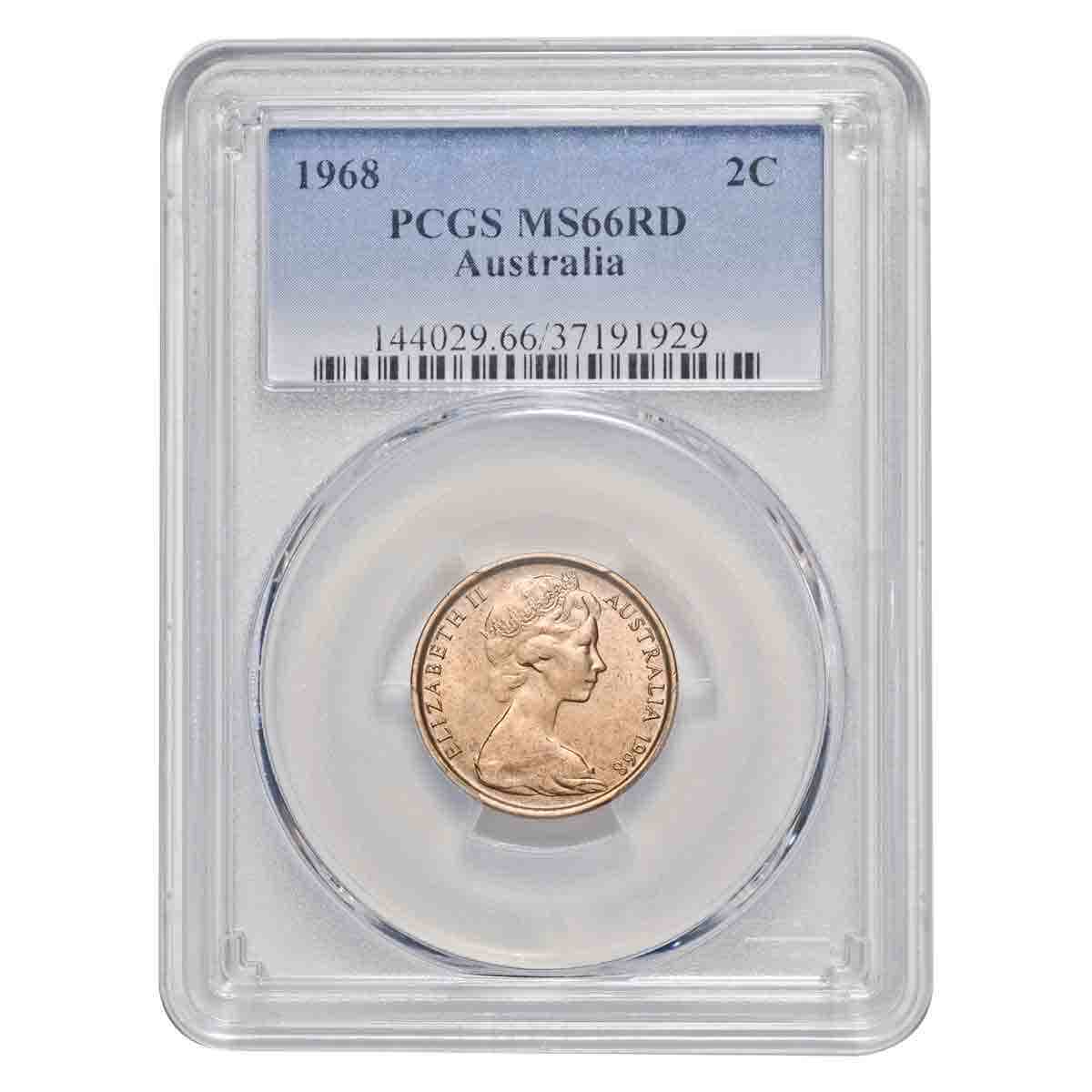 1968 2c PCGS MS66RD (Gem Uncirculated) – Downies Collectables