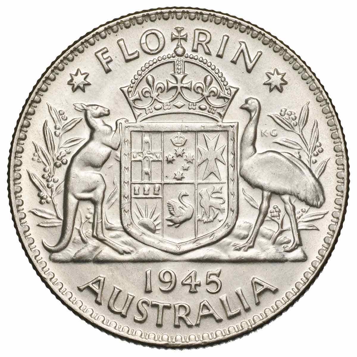 1945 Florin Uncirculated – Downies Collectables