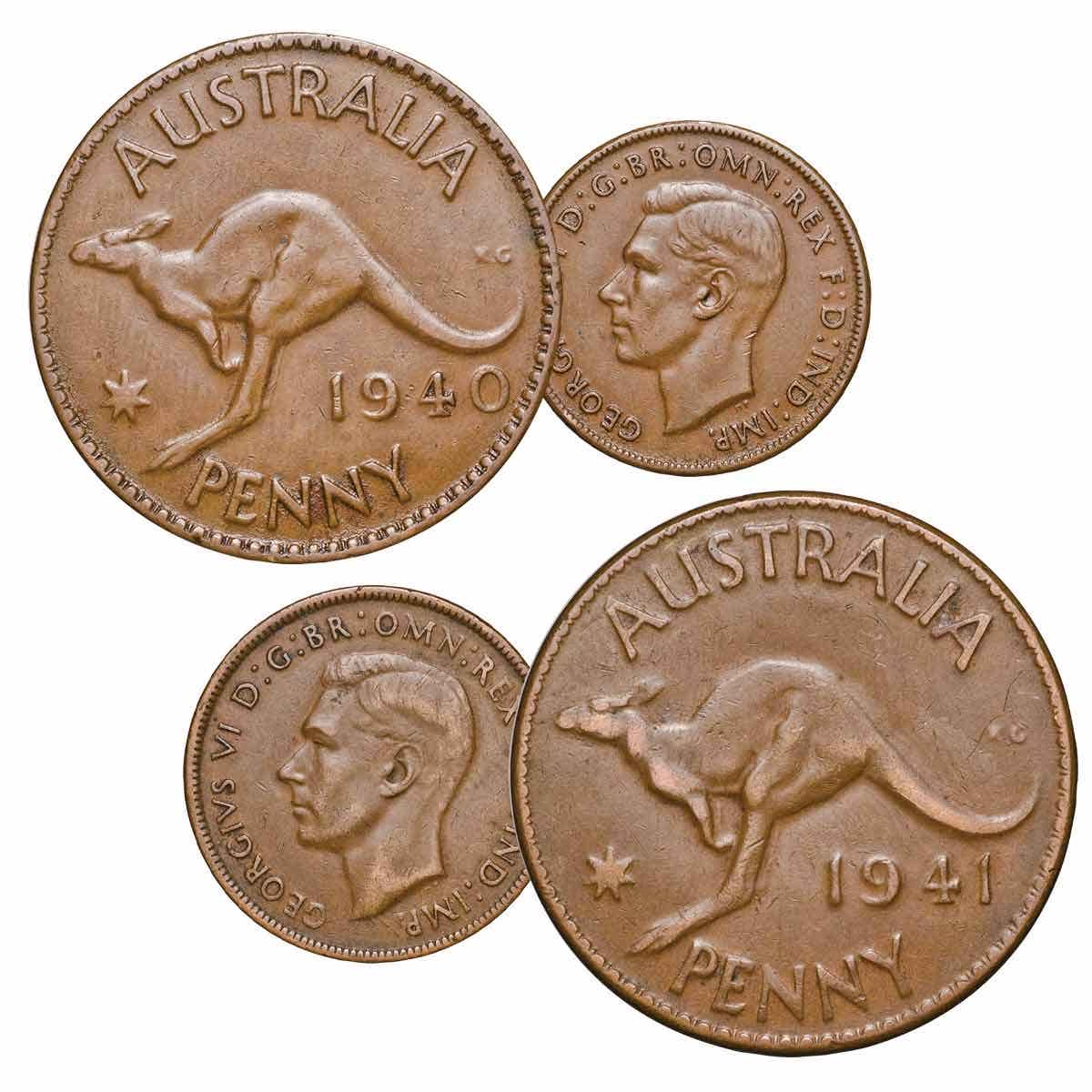 1940K.G & 1941K.G Penny Pair Very Fine – Downies Collectables