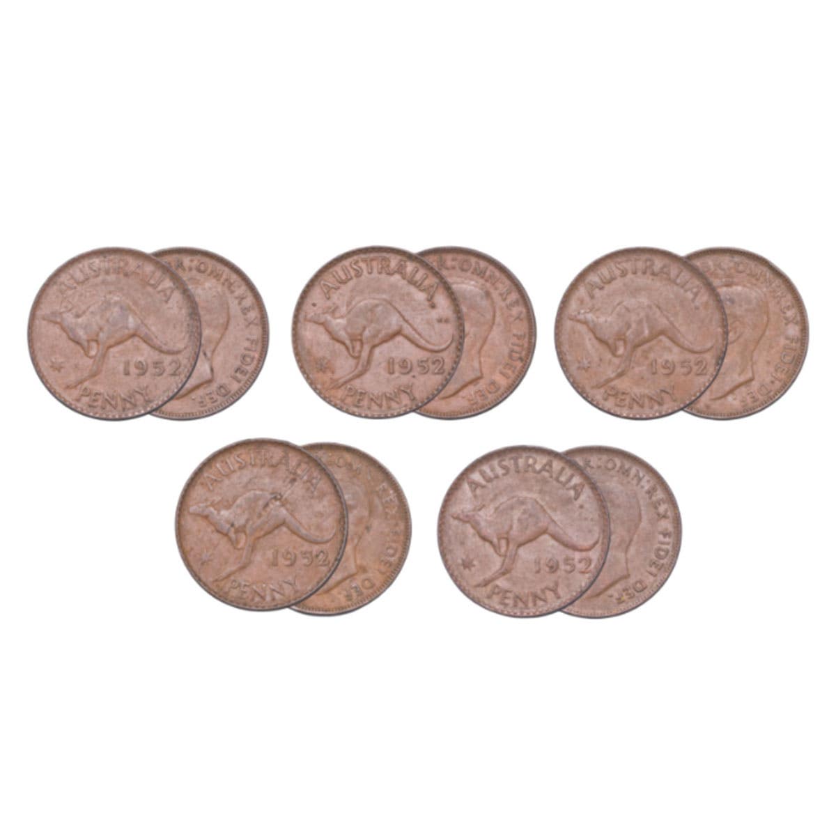 1952 Perth Mint Penny Variety 5-Coin Set Very Fine – Downies Collectables