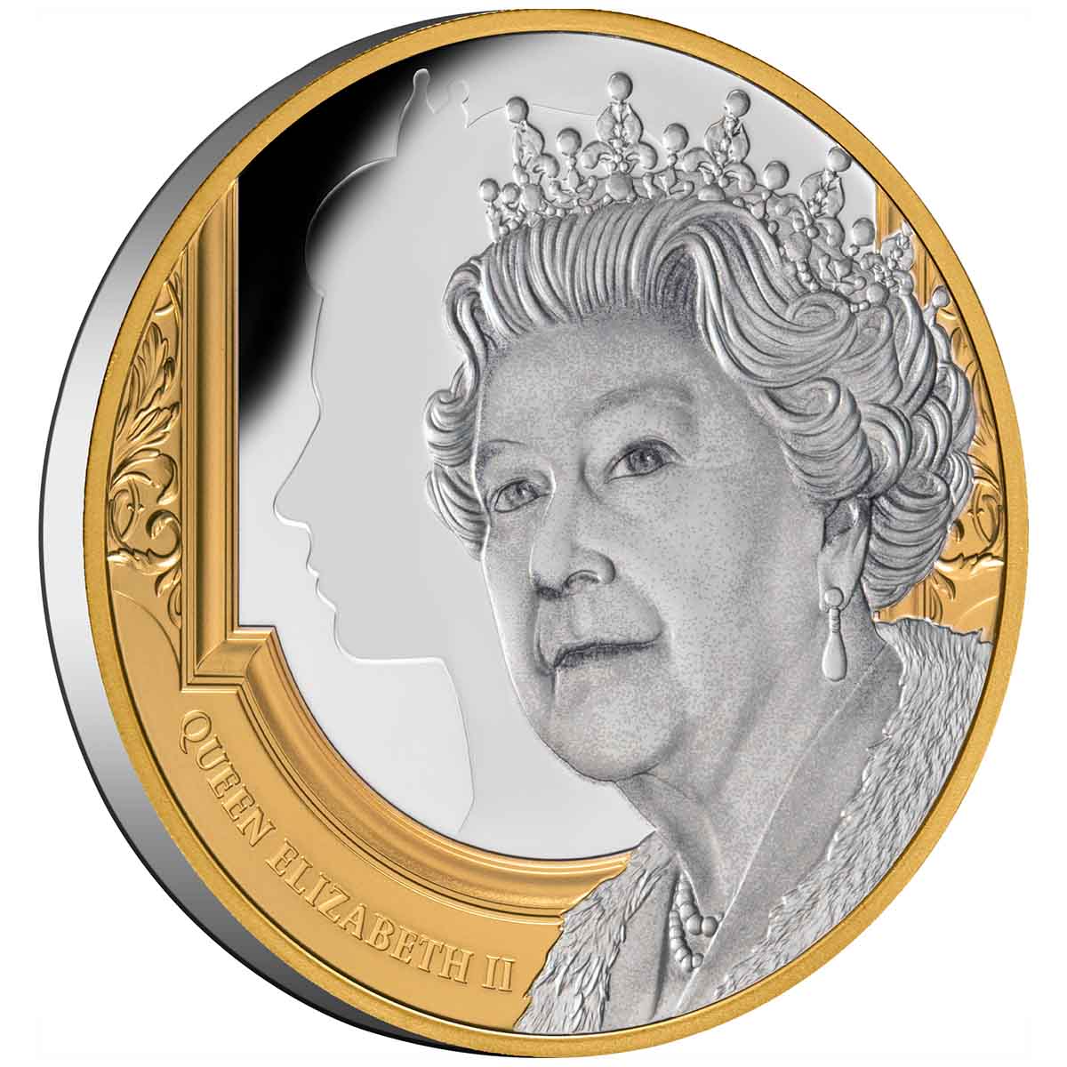 Queen Elizabeth II Tribute 2022 $1 Gold-plated 1oz Silver Proof Coin ...