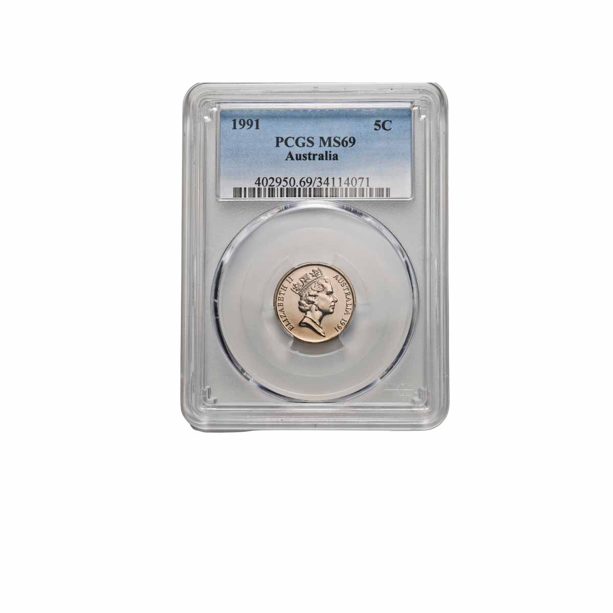 1991 5c PCGS MS69 (Gem Uncirculated) – Downies Collectables