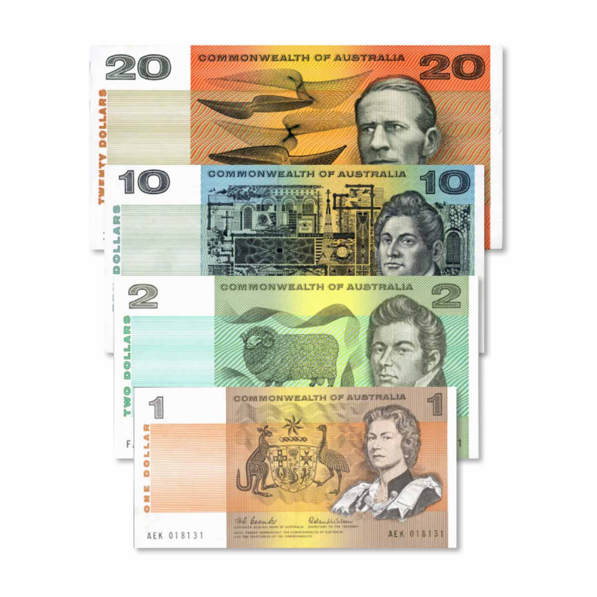 1966 Coombs/Wilson Complete First Decimal Banknotes Uncirculated Set o ...