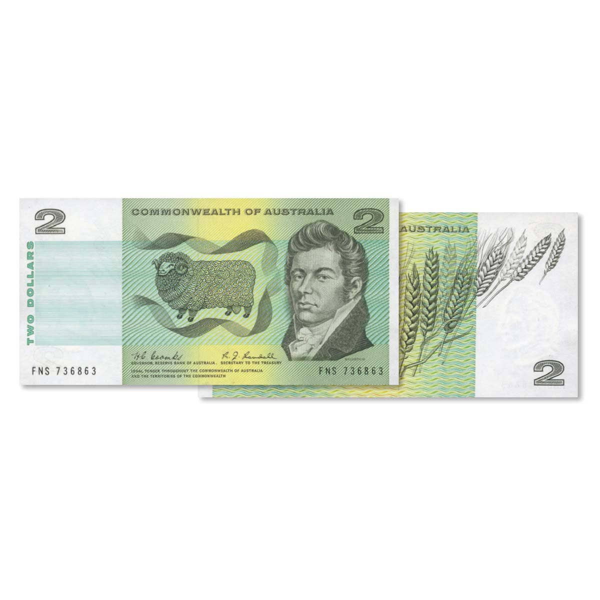 1967 $2 R82 Coombs/Randall Banknote Uncirculated – Downies Collectables