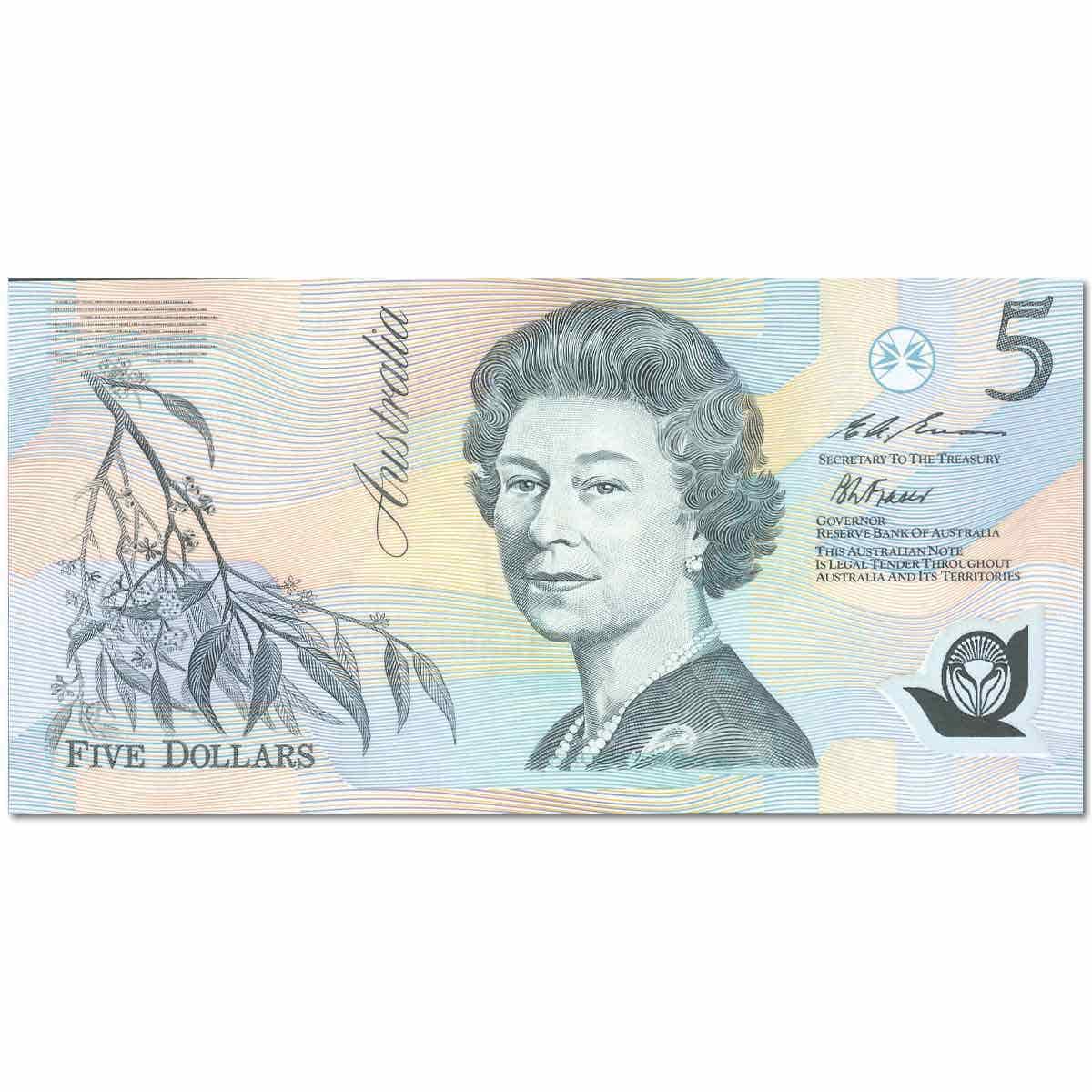 1993 $5 R216 Fraser Evans Uncirculated Banknote – Downies Collectables